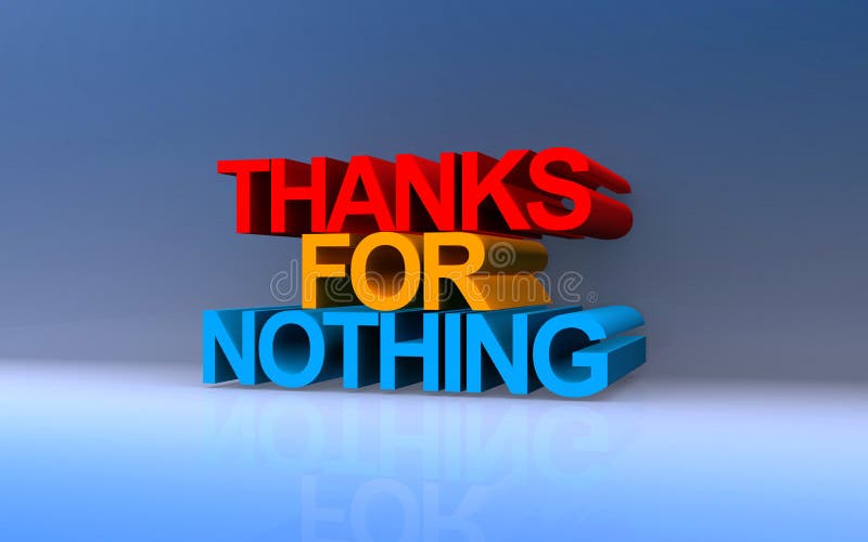 Thanks for nothing on blue stock illustration. Illustration of label - 260007666