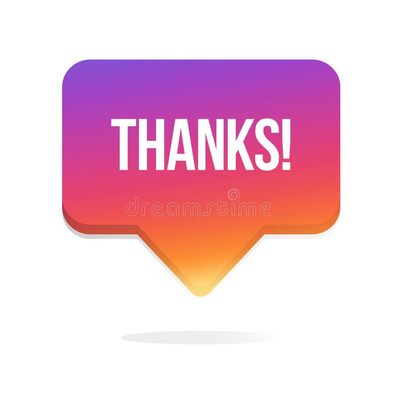 Thanks Notification Gradient Bubble. Social Media Pop Up Banner Stock ...