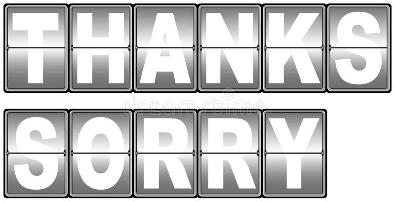 Thanks & Sorry Scoreboard Stock Illustration - Illustration of symbol ...