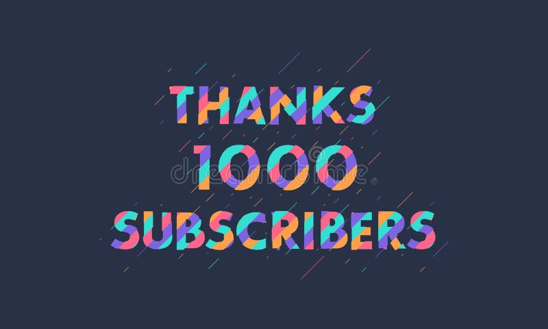 Thank You 1000 Subscribers 1k Subscribers Celebration Stock Vector ...