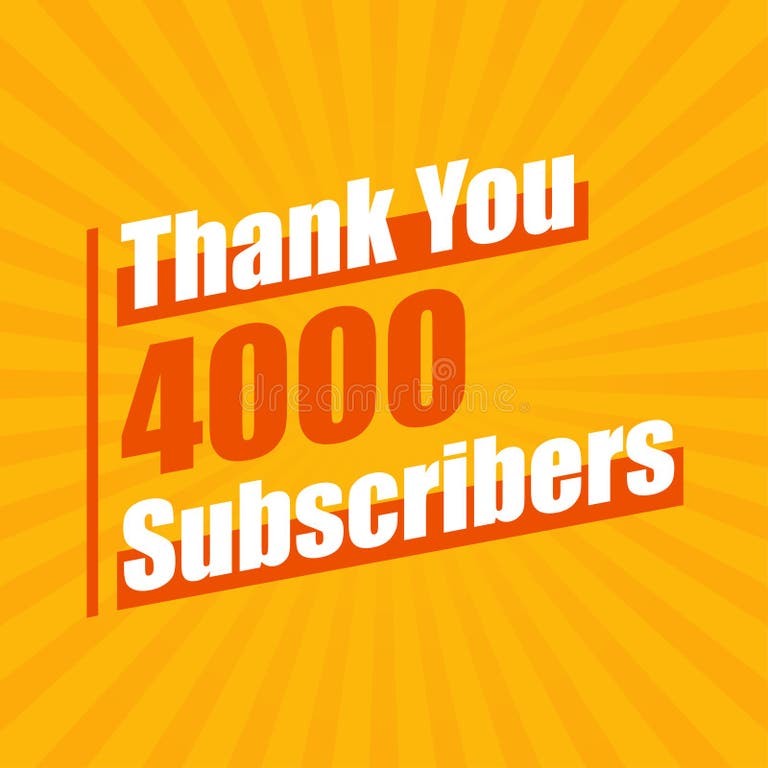 Thanks 4000 Subscribers, 4K Subscribers Celebration Modern Colorful ...