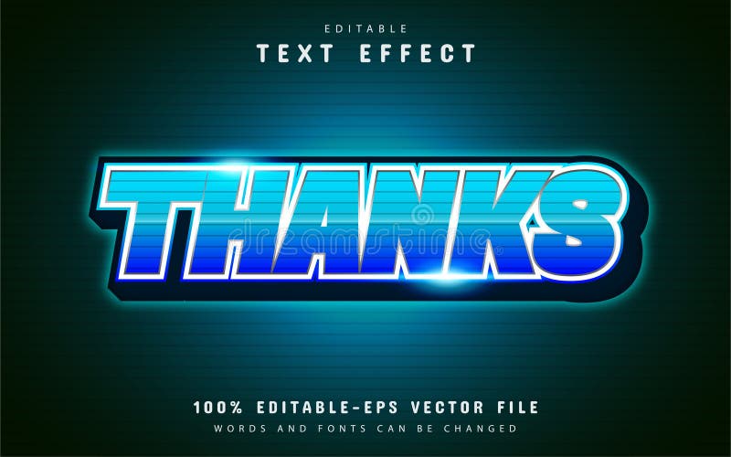 Thanks text effect stock vector. Illustration of design - 255930621