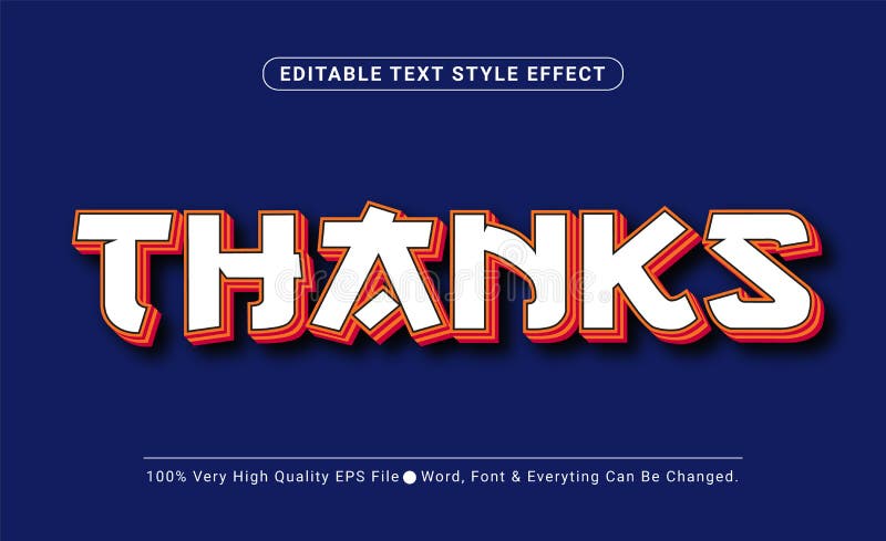 Thanks Text Style Effect, Editable Text Effect Stock Vector ...