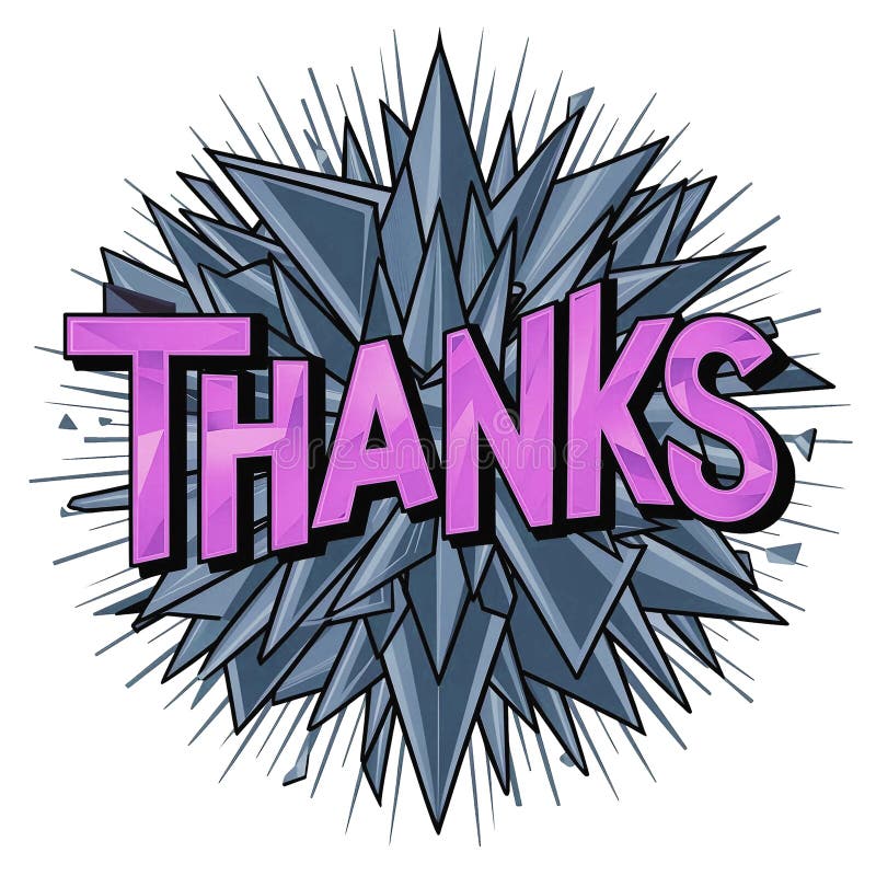 Thanks Typography with Colorful Geometric Burst on Transparent ...