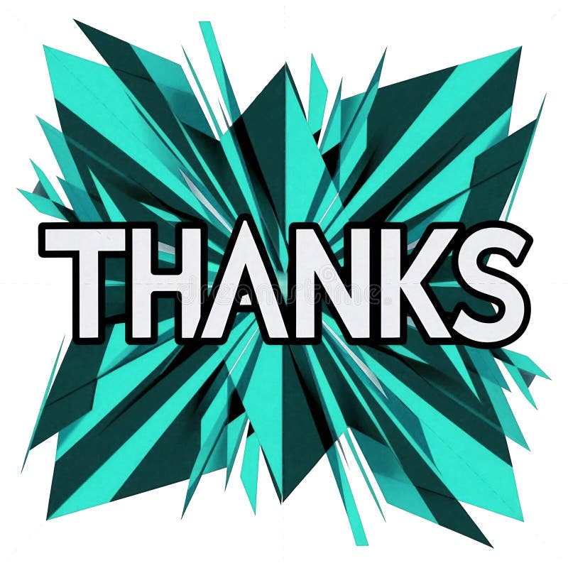 Thanks Typography with Colorful Geometric Burst on Transparent ...