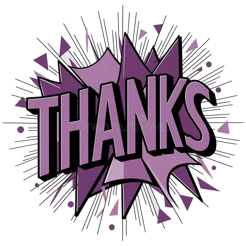 Thanks Typography with Colorful Geometric Burst on Transparent ...