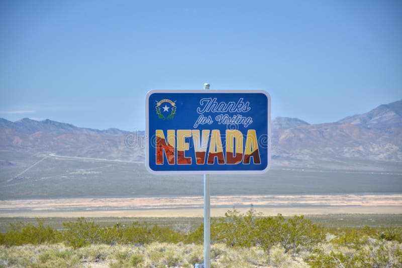 Thanks for Visiting Nevada State Signboard Stock Photo - Image of board ...