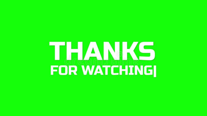 Thanks for Watching Typewriter on Green Screen Animation Stock Video ...