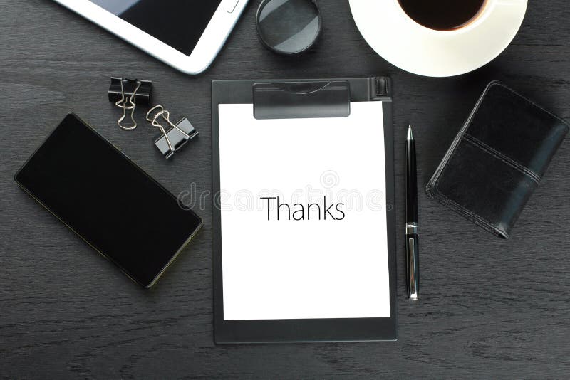 Thanks stock photo. Image of greeting, table, phone, coffee - 83929824