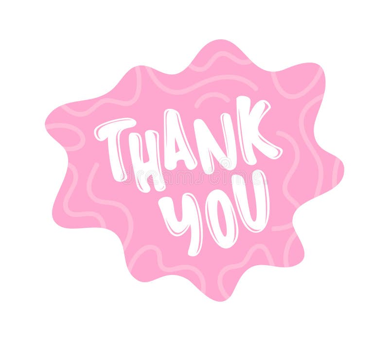 Thank You Text Speech Bubble Stock Illustration - Illustration of ...