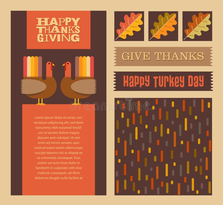 Thanksgiving and Autumn Design Elements with Coordinating Background ...