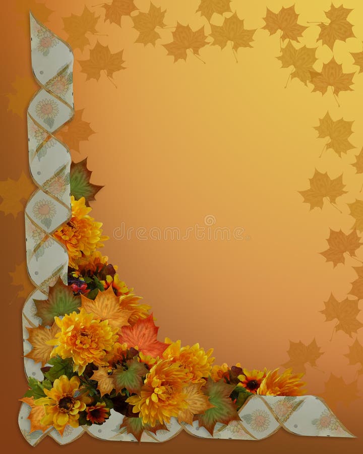 Thanksgiving Autumn Fall Leaves Border Stock Illustration ...