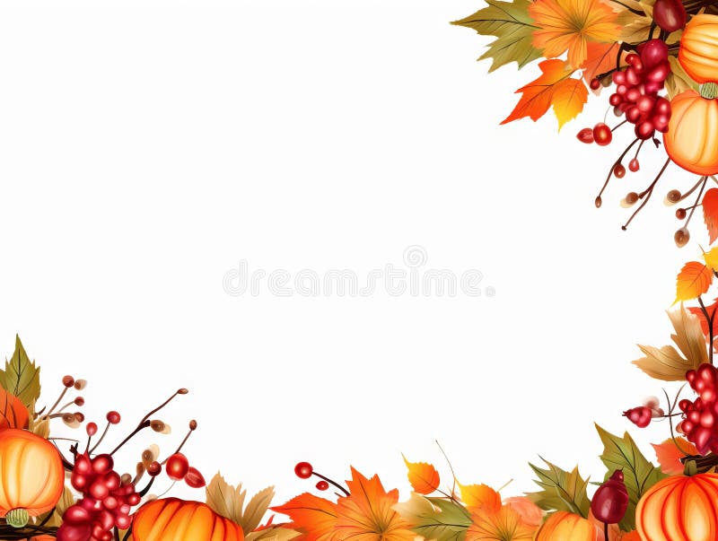 Thanksgiving Background with Fall Leaves Stock Illustration ...