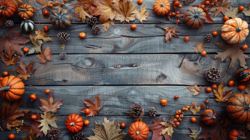 Thanksgiving Background Featuring an Autumnal Setting with Leaves ...