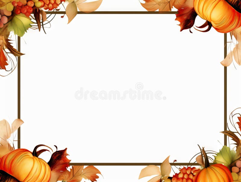 Thanksgiving Background Border or Frame Stock Illustration ...