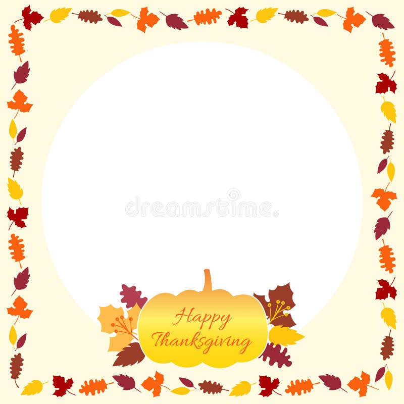 Thanksgiving Banner Card Frame Template with Crops Element Stock Vector ...