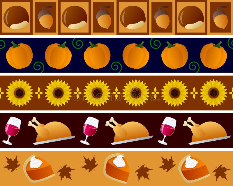 Thanksgiving Seamless Pattern Stock Vector - Illustration of cake ...