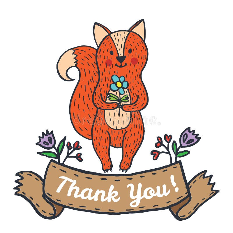 Thanksgiving card with fox stock illustration. Illustration of ...