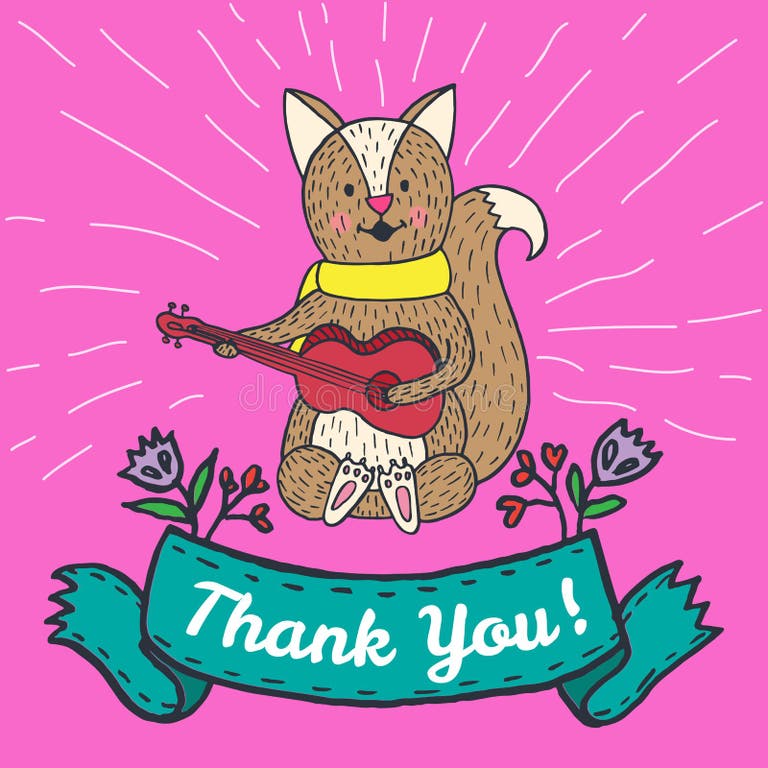 Thanksgiving card with fox stock illustration. Illustration of ...