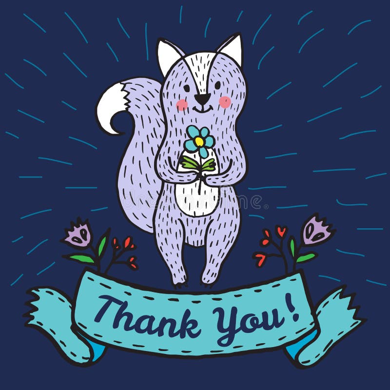 Thanksgiving card with fox stock illustration. Illustration of fall ...