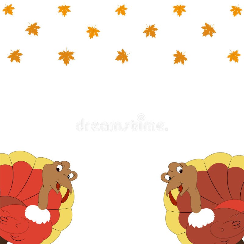 Thanksgiving Card. Thanksgiving Turkey on White Background. Maple ...