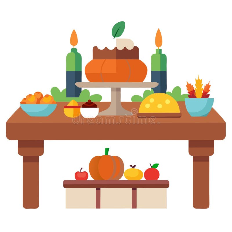 Thanksgiving or Christmas Feast. Rustic Table Spread Stock Vector ...
