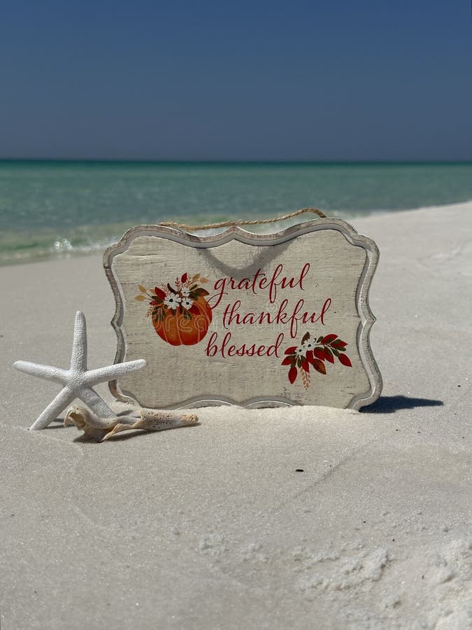 Thanksgiving Concept at the Beach Stock Image - Image of sand, seashell ...