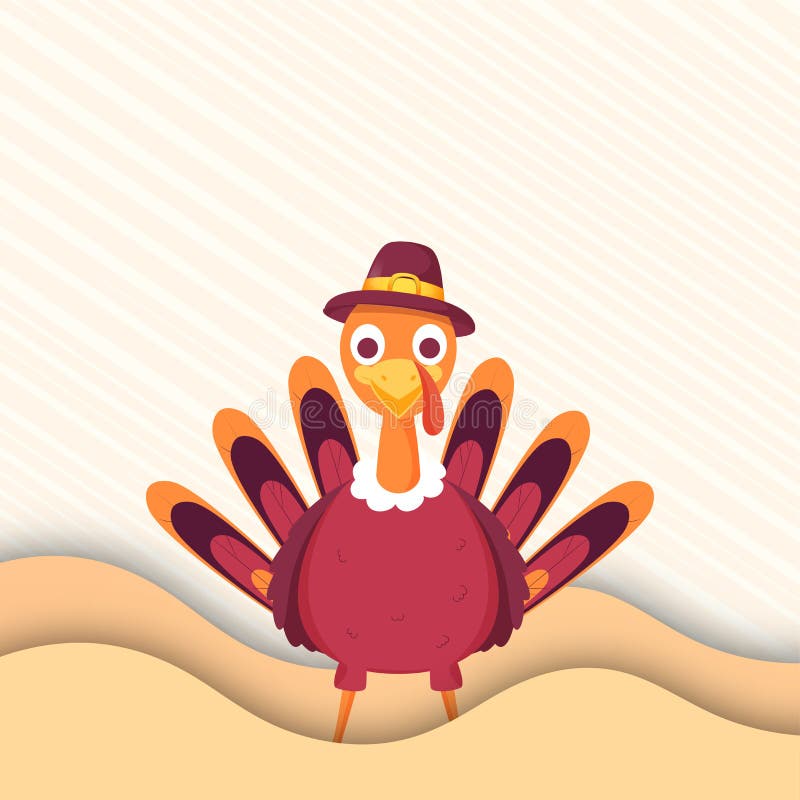Thanksgiving Concept with Smiling Turkey Stock Illustration ...
