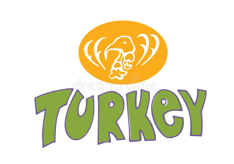 Thanksgiving Concept with Yellow Turkey Logo Design Isolated on White ...