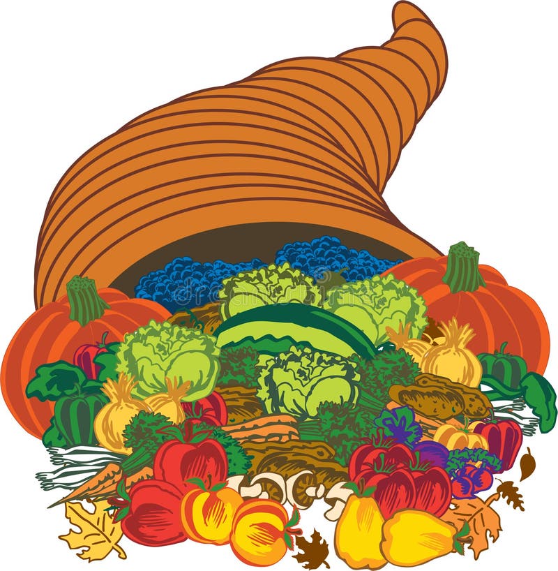 Thanksgiving Cornucopia Vector Illustration Stock Vector - Illustration ...