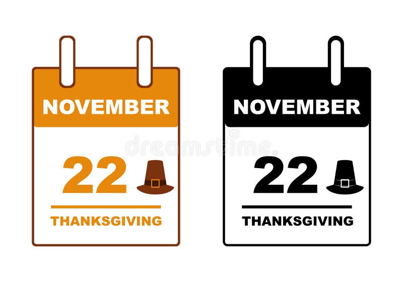 Thanksgiving day calendar stock vector. Illustration of black - 131751081