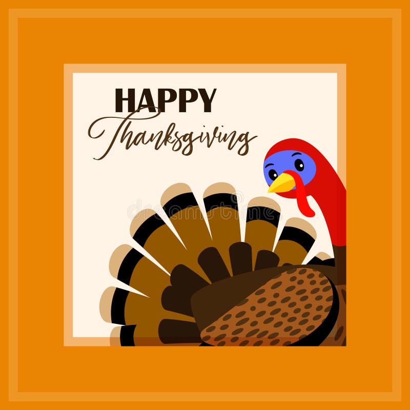 Thanksgiving Day Card with Turkey Stock Vector - Illustration of ...