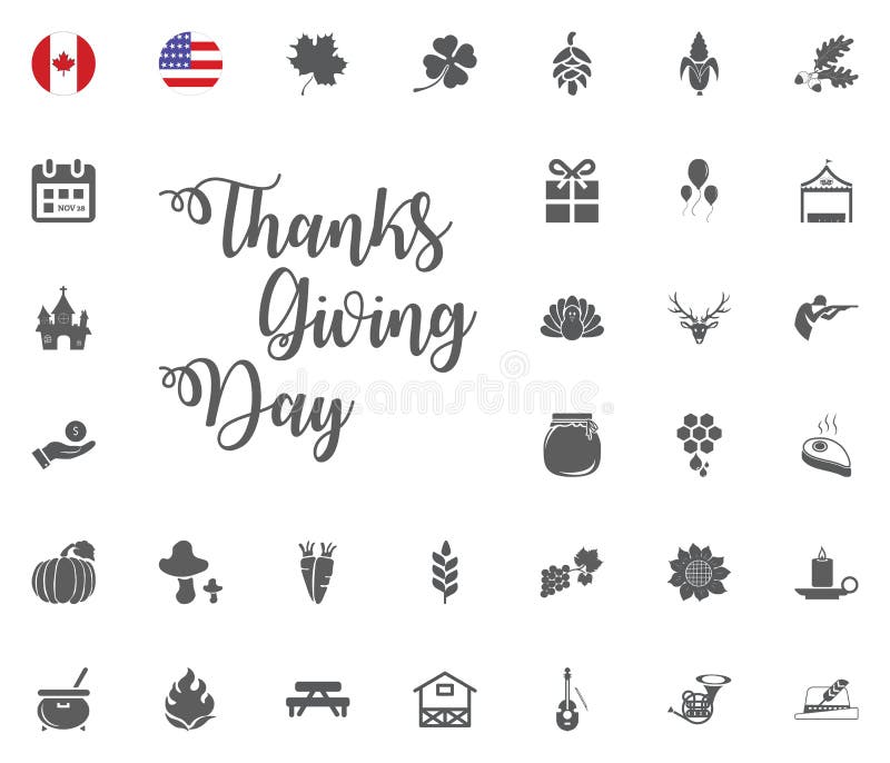 Thanksgiving Day Design Elements Badges and Labels in Vintage Style ...