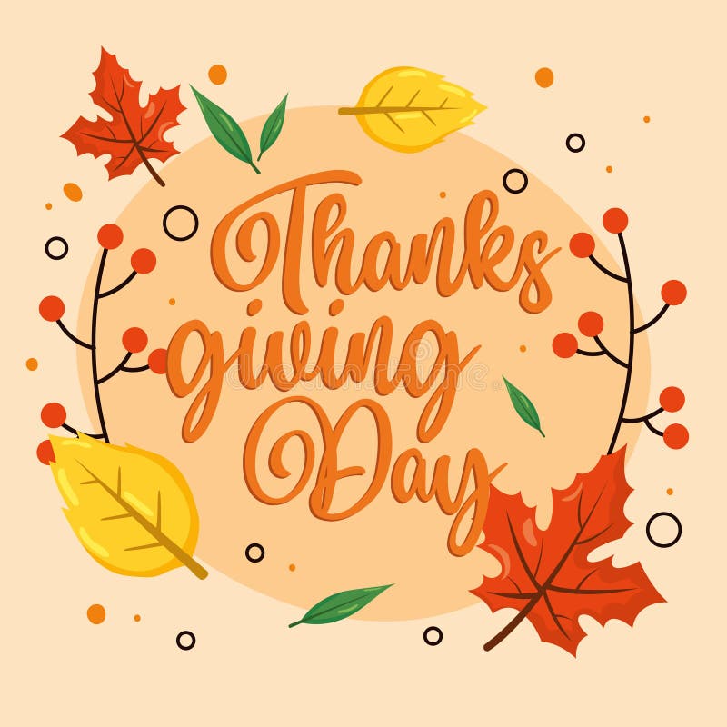 Thanksgiving Day Fall Foliage. Vector Stock Vector - Illustration of vintage, background: 387865638