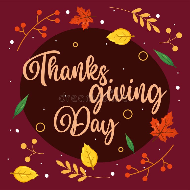 Thanksgiving Day Festive Circle. Vector Stock Vector - Illustration of ...