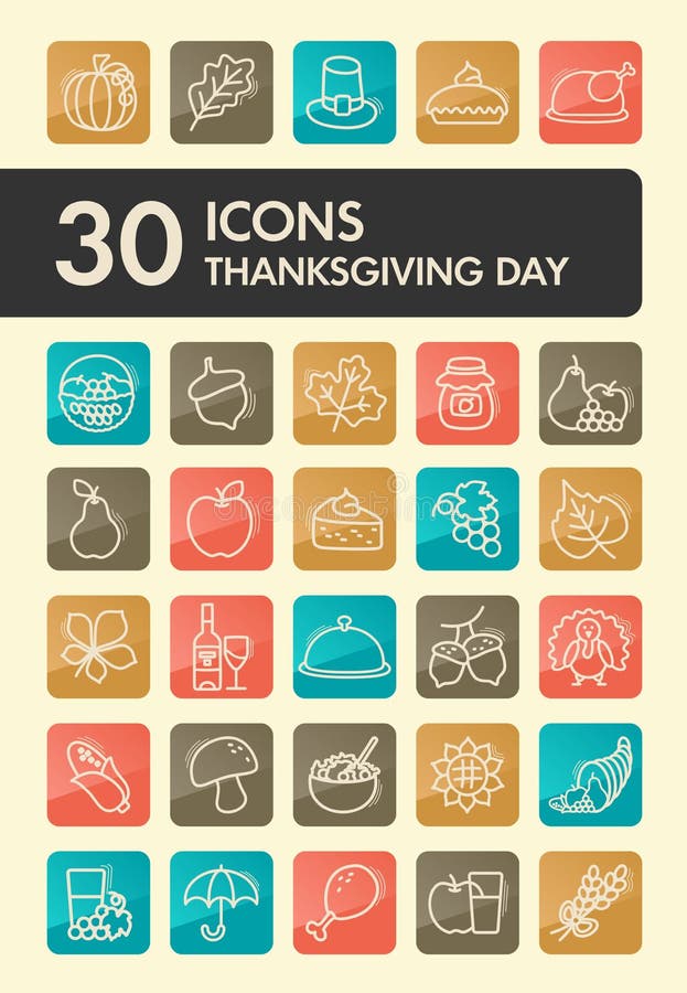 Thanksgiving icons stock vector. Illustration of holiday - 43023908