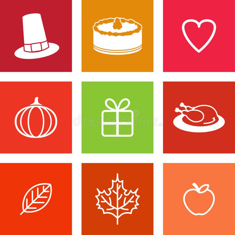 Thanksgiving Day Icons stock vector. Illustration of heart - 33555118