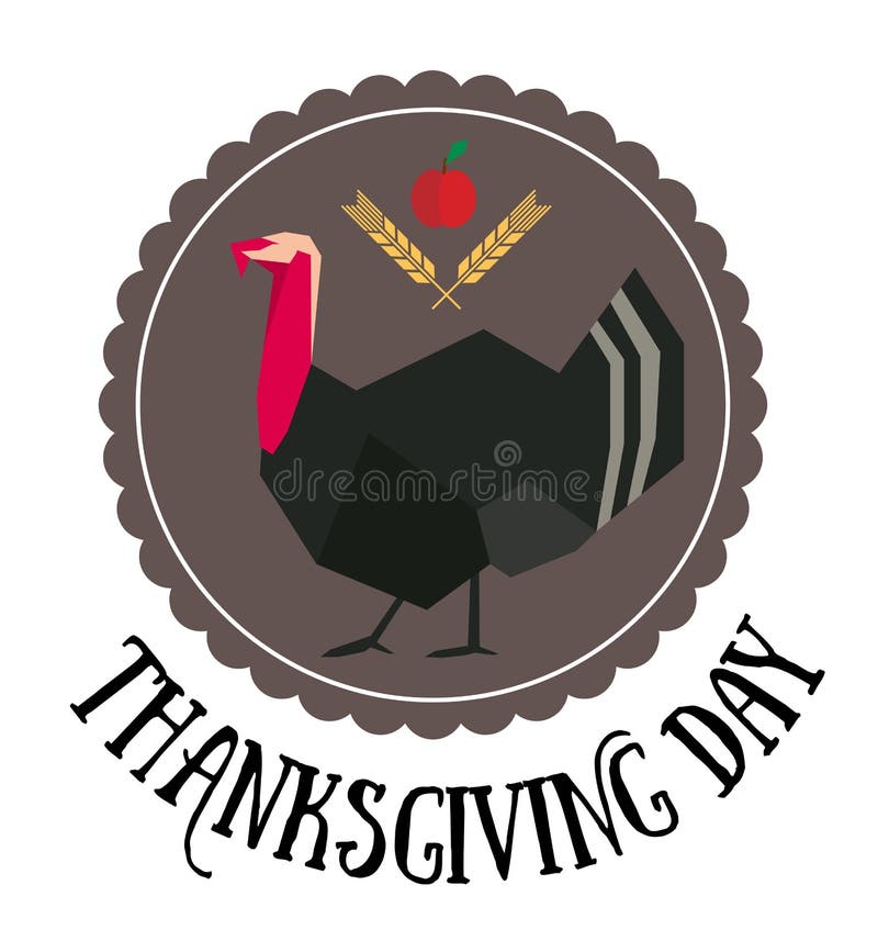 Thanksgiving Day Round Logo Stock Vector - Illustration of logo, nature ...