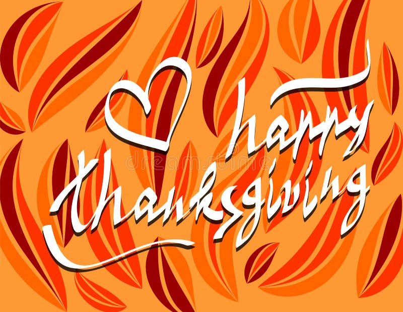 Thanksgiving Day Script Hand Lettering Text Stock Vector - Illustration ...
