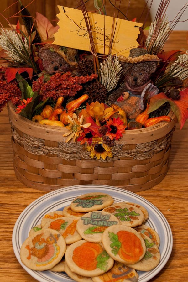 Thanksgiving Decorations & Cookies Stock Photo - Image of thanks ...