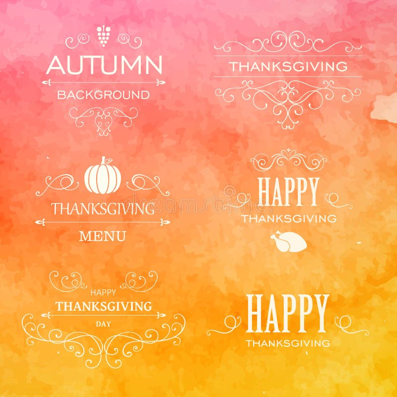Thanksgiving Design Elements Stock Illustration - Illustration of sale ...