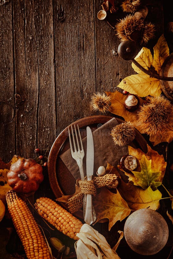 Thanksgiving dinner stock photo. Image of fall, knife - 60382138
