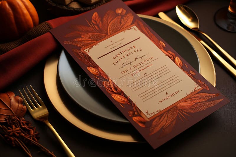 Thanksgiving Dinner Invitation Design with Stock Illustration ...