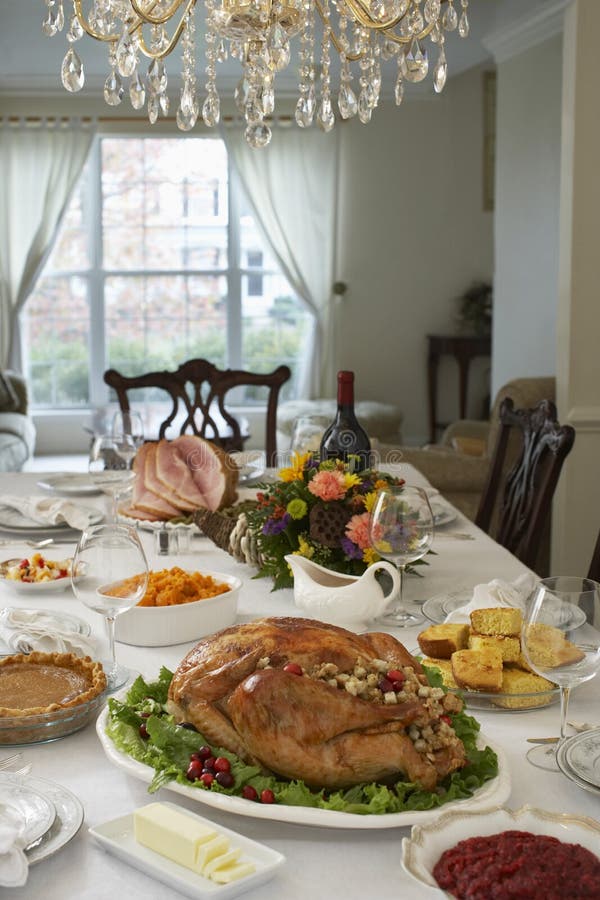 Festive Thanksgiving Day Dinner Stock Image - Image of gourmet ...