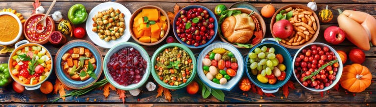 A Thanksgiving Dinner Table Featuring a Diverse Range of Ethnic Dishes ...