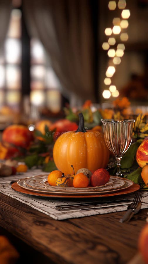 Thanksgiving Dinner Table stock illustration. Illustration of ...