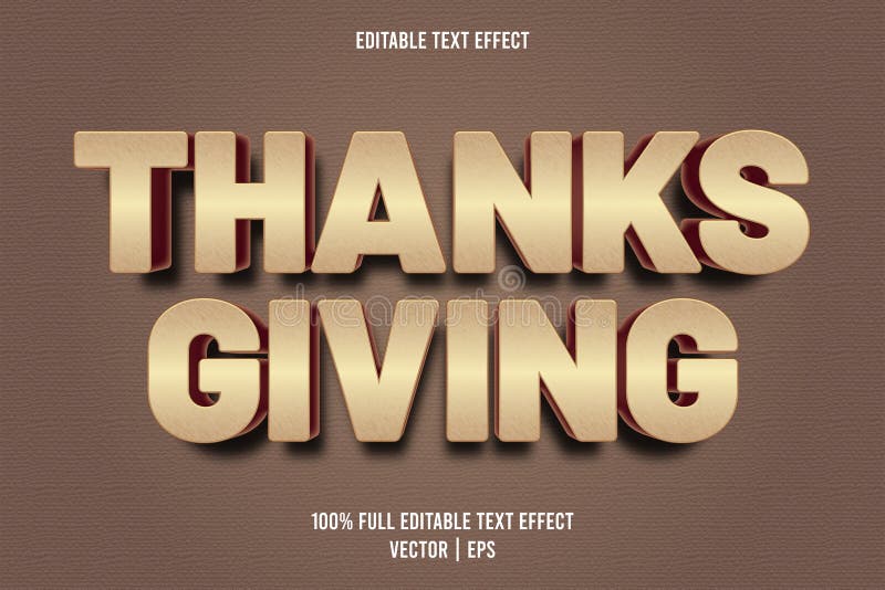 Thanksgiving Editable Text Effect Cartoon Style Stock Vector ...