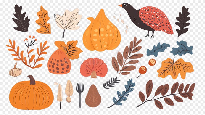 Thanksgiving Elements Illustration Stock Photo - Illustration of ...