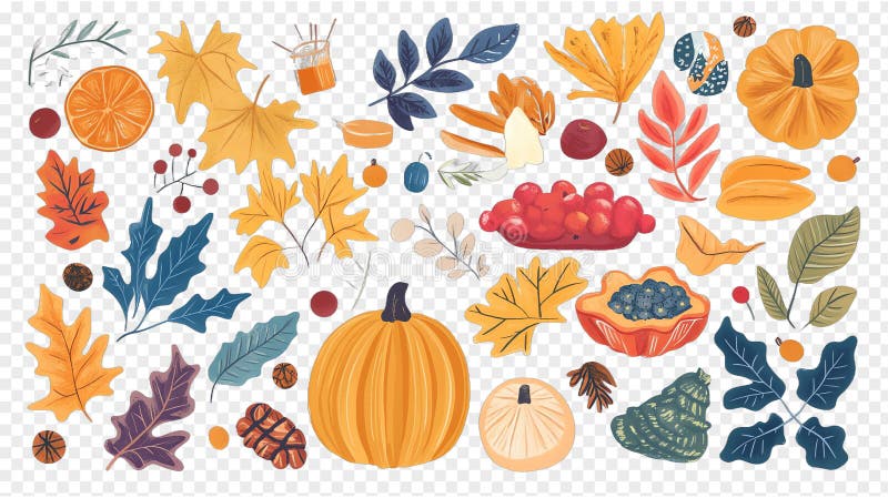 Thanksgiving Elements Illustration Stock Photo - Illustration of family ...