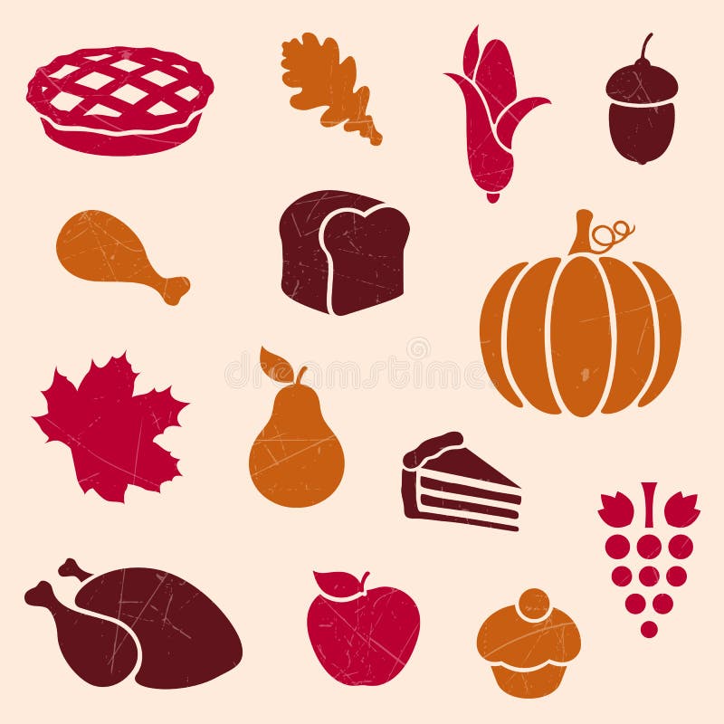 Thanksgiving Elements stock illustration. Illustration of colorful ...
